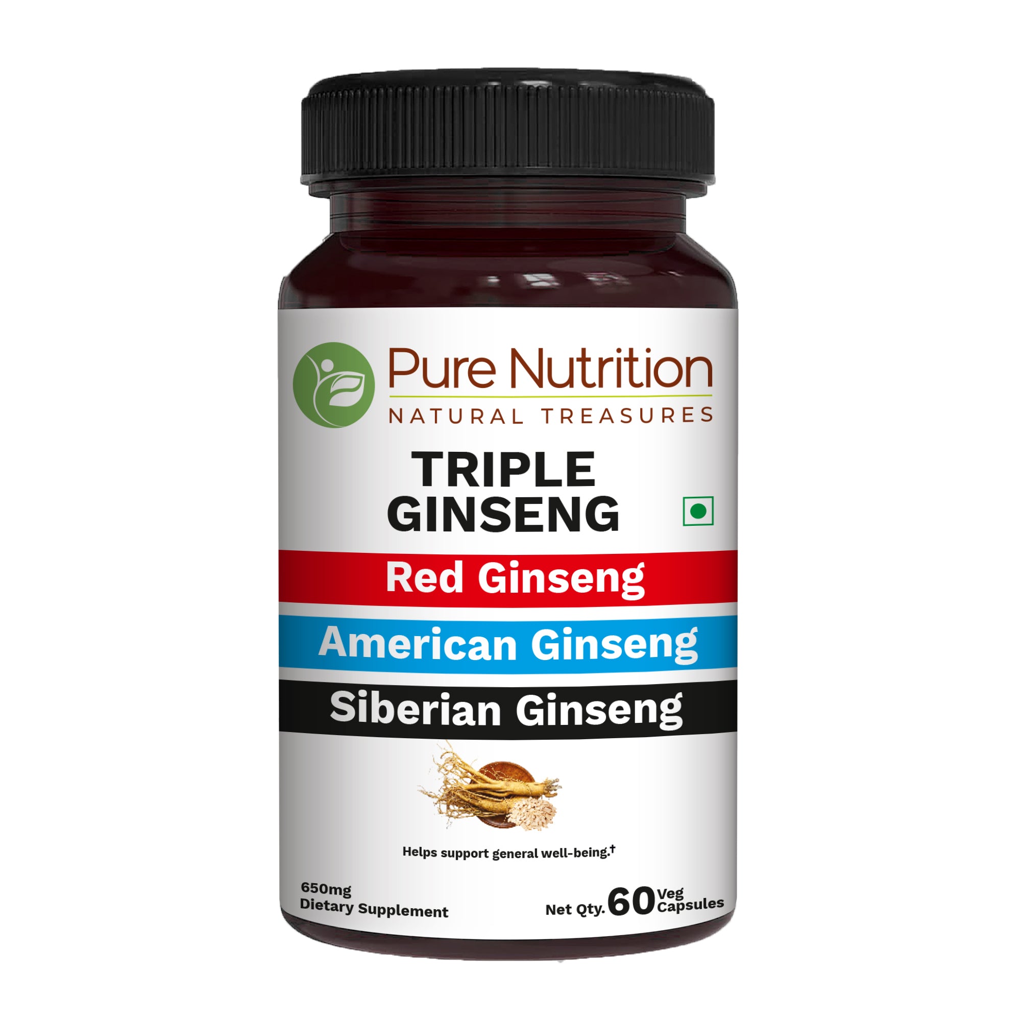 Triple Ginseng Capsules – 1000 mg (Korean Red, American & Siberian ...