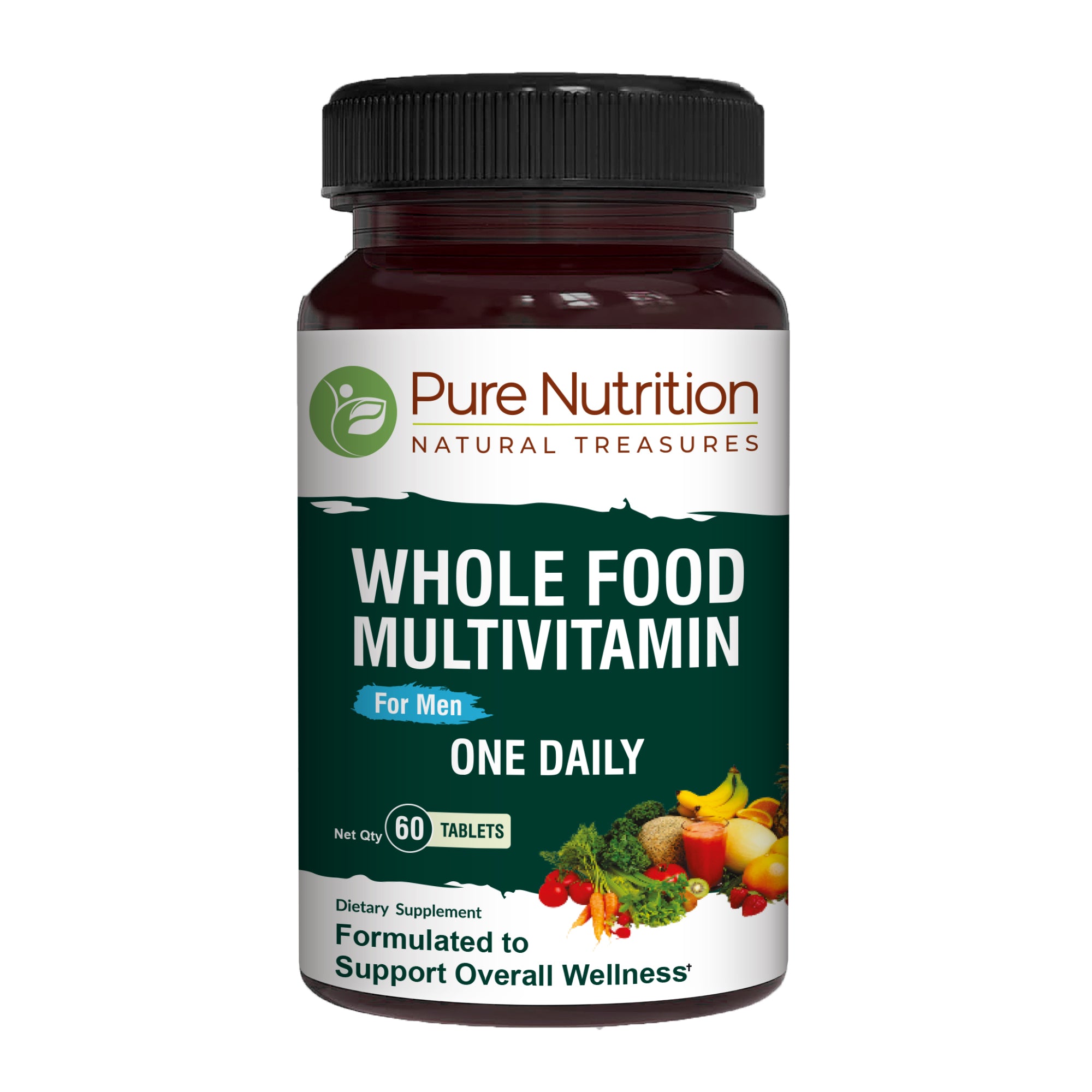 Whole Food Multivitamin for Men - 100% Plant-Based, Non-GMO & High Bio ...